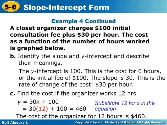 Chapter 5 Slope-Intercept Form | PPT