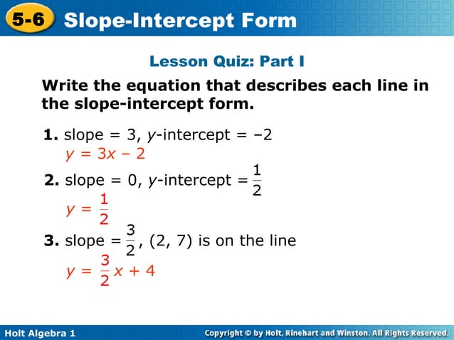 Chapter 5 Slope-Intercept Form | PPT | Physics | Science