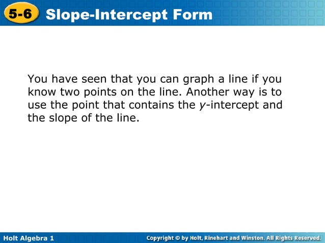 Chapter 5 Slope-Intercept Form | PPT | Physics | Science