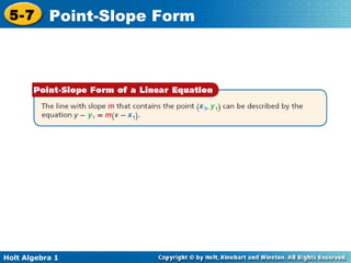 Chapter 5 Point Slope Form | PPT