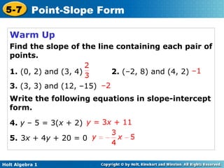 Chapter 5 Point Slope Form | PPT