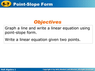 Chapter 5 Point Slope Form | PPT