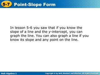 Chapter 5 Point Slope Form | PPT