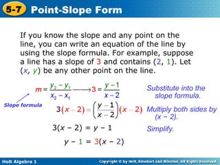 Chapter 5 Point Slope Form | PPT