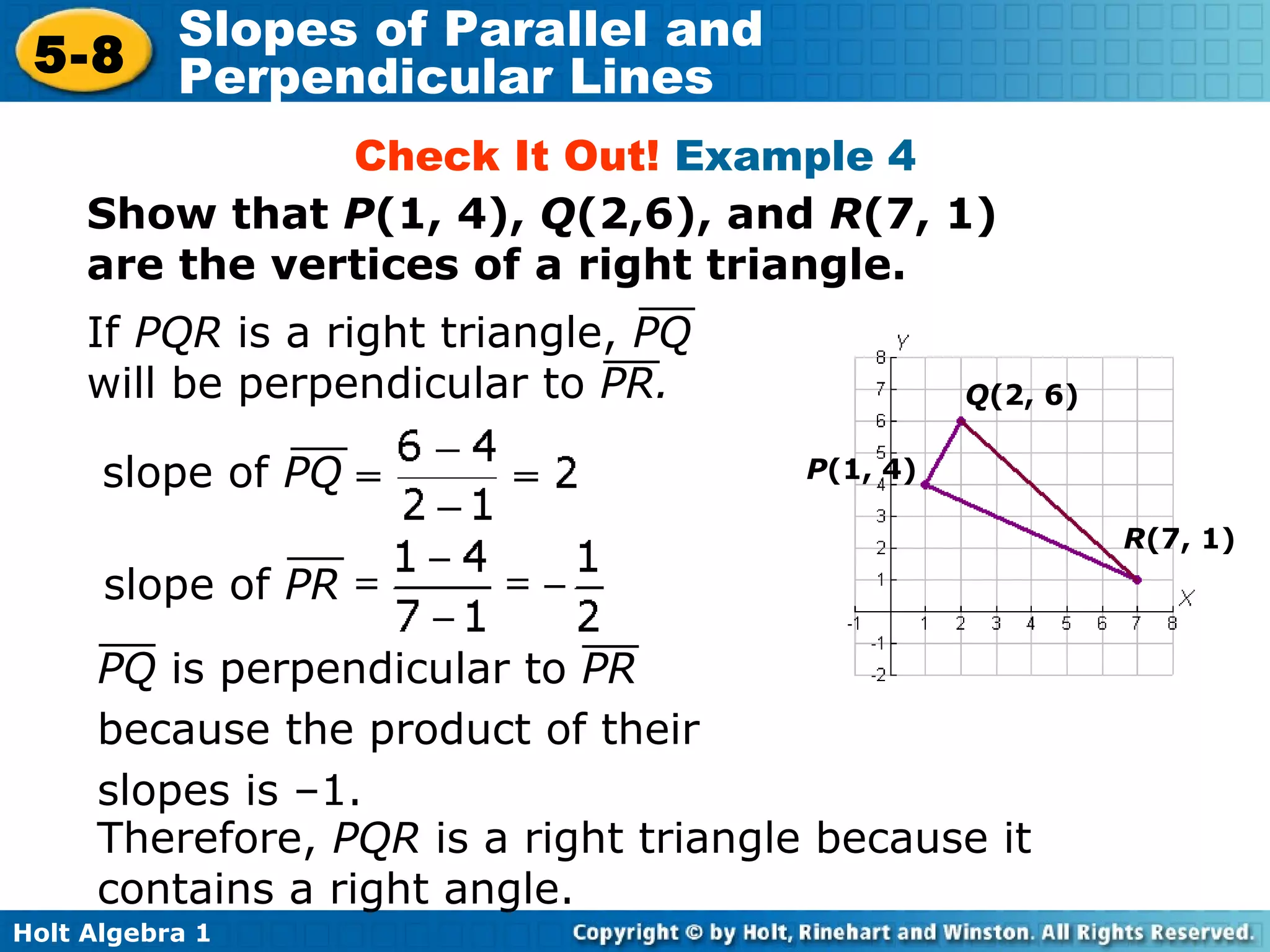 Chapter 5 Slopes of Parallel and Perpendicular Lines | PPT
