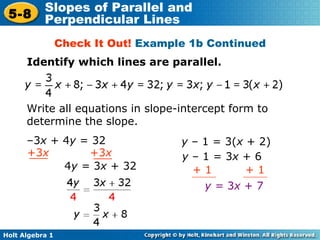 Chapter 5 Slopes of Parallel and Perpendicular Lines | PPT