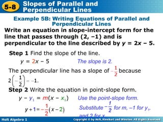 Chapter 5 Slopes of Parallel and Perpendicular Lines | PPT