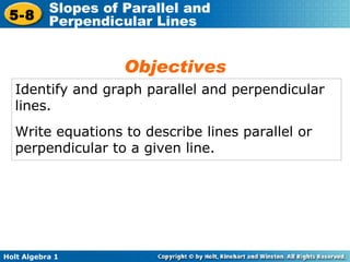Chapter 5 Slopes of Parallel and Perpendicular Lines | PPT