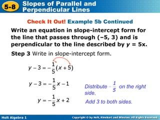 Chapter 5 Slopes of Parallel and Perpendicular Lines | PPT