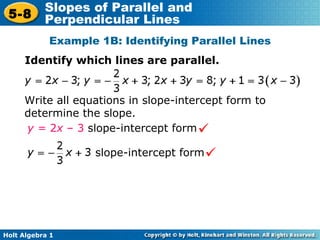 Chapter 5 Slopes of Parallel and Perpendicular Lines | PPT