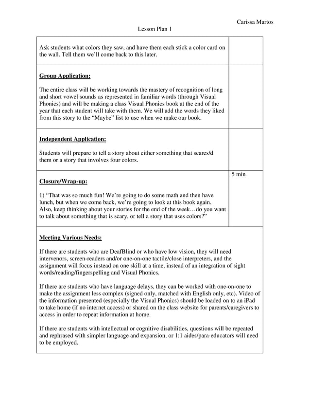 lesson plan literacy | PDF