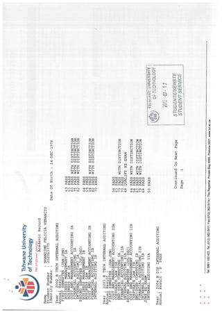 TUT Academic Records | PDF