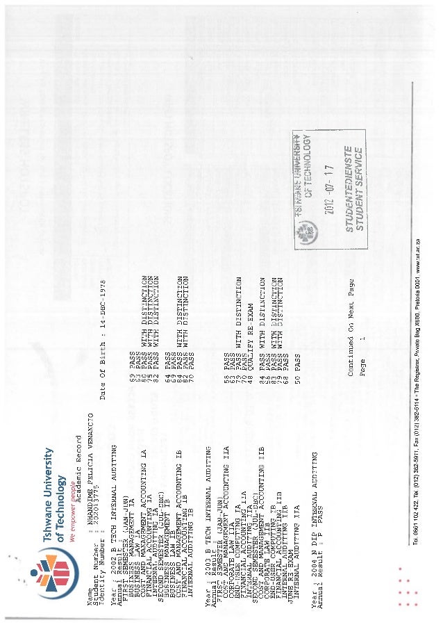 TUT Academic Records