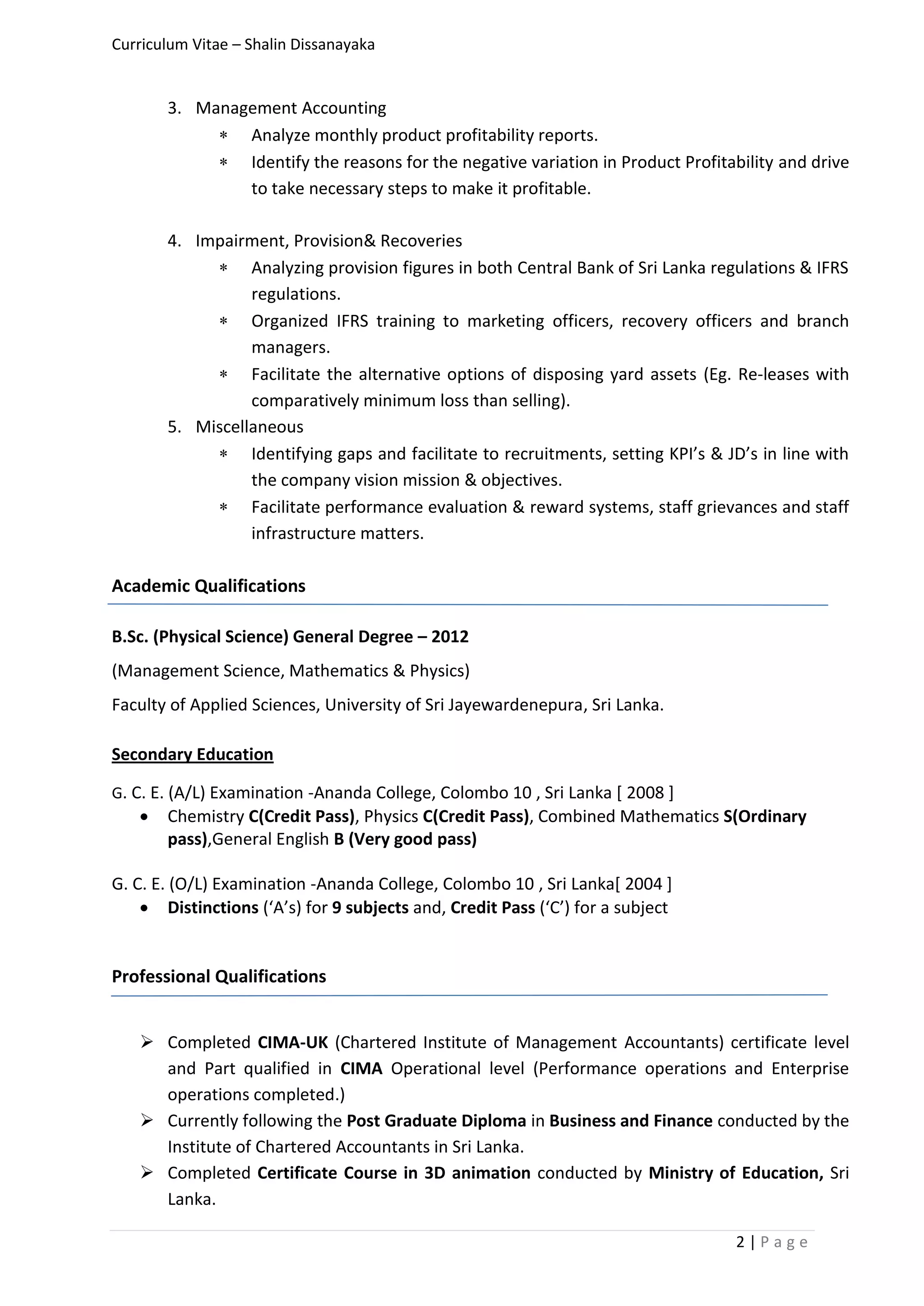 SDDissanayaka CV-updated | PDF