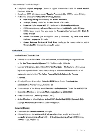 SDDissanayaka CV-updated | PDF