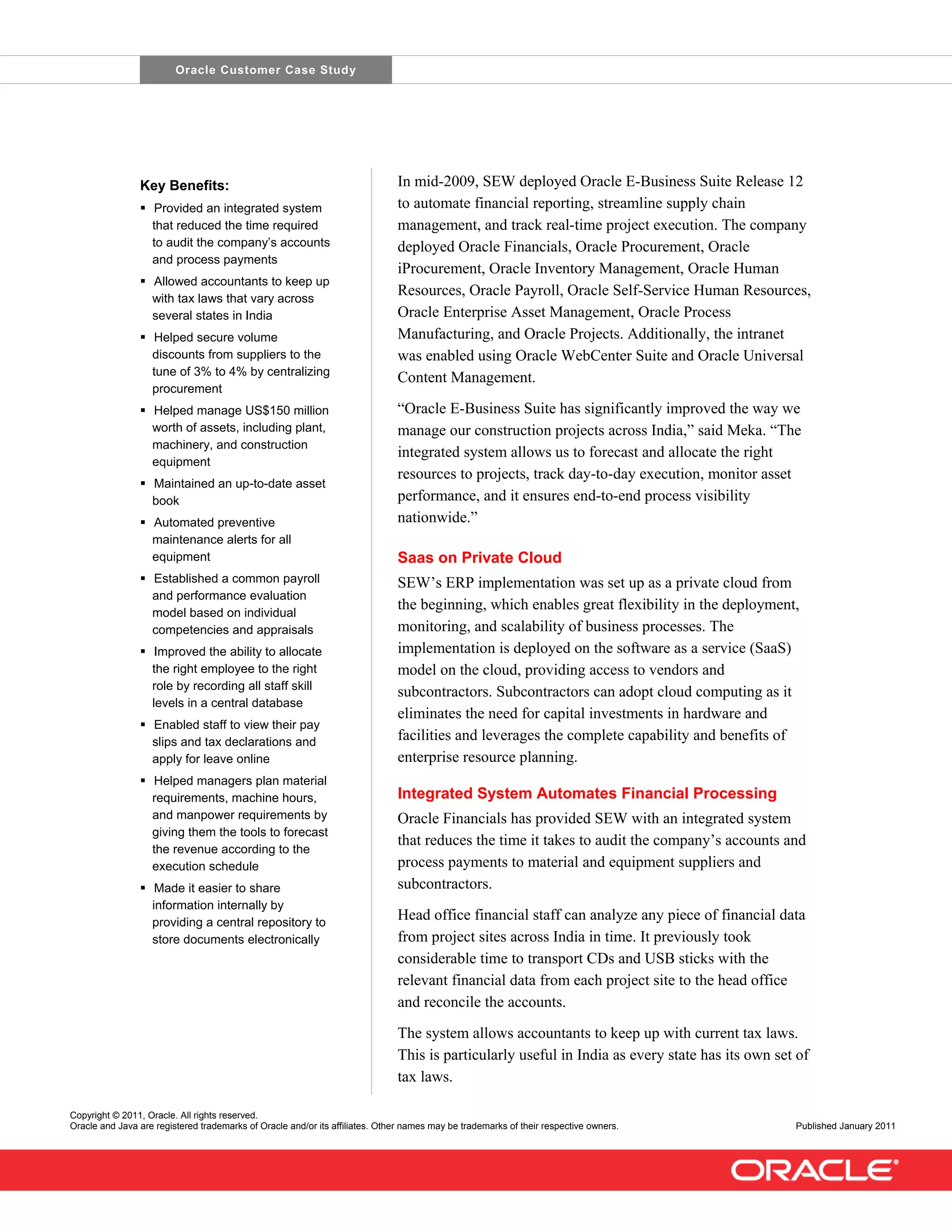 SEW Oracle ebs-case-study | PDF