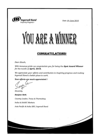 Spot Award April 2016 Pdf