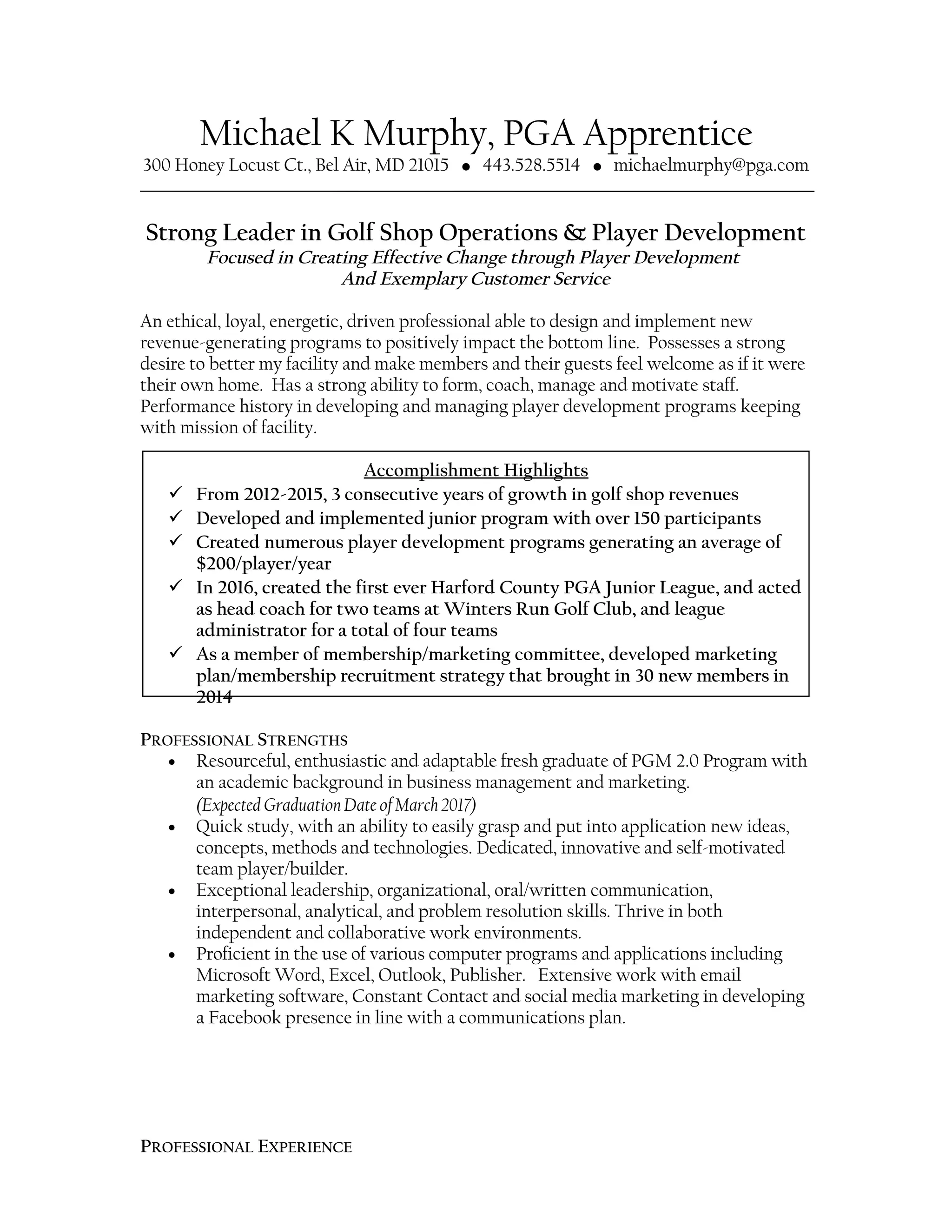 MKM HP Resume 12-29-16 | DOC | Business Administration | Business