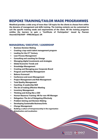 Executive Education and Corporate Training | PDF