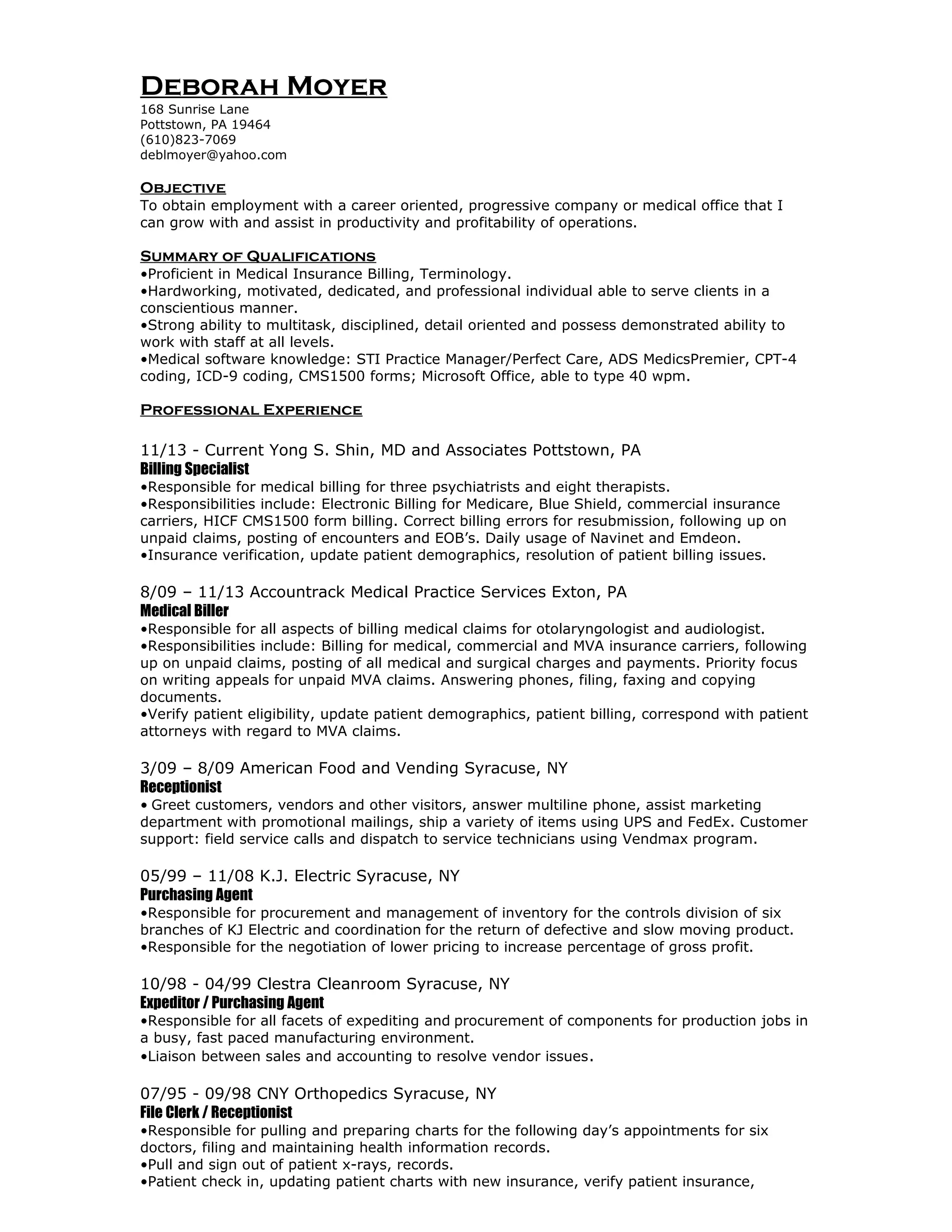 Deborah Moyer Resume 2015 | DOC