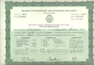 01-1 - Matriculation Certificate | PDF