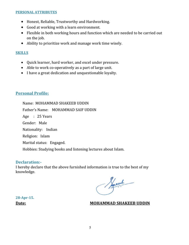 SHAKEEB UDDIN C.V | PDF