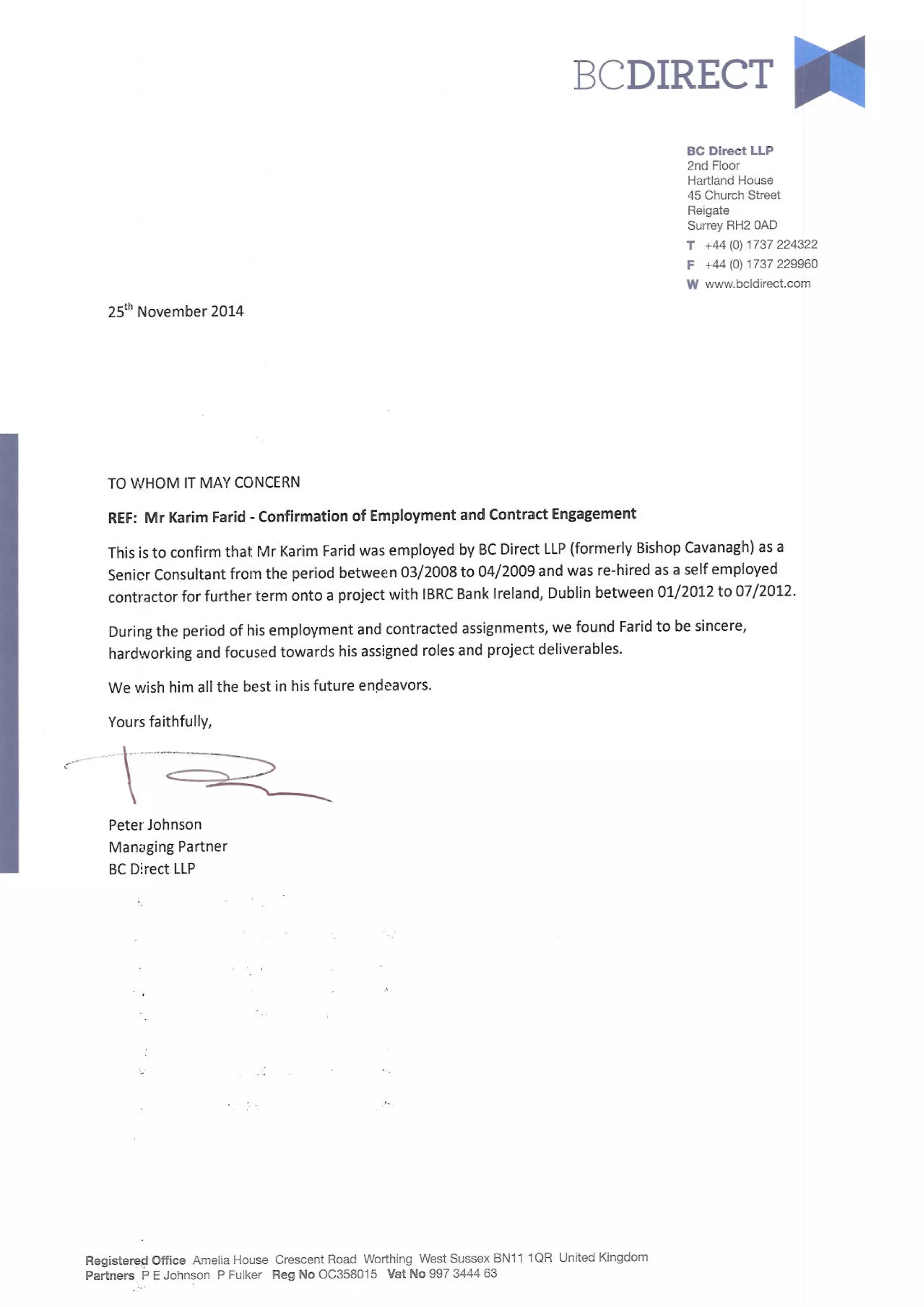 Employment Reference_Karim Farid | PDF