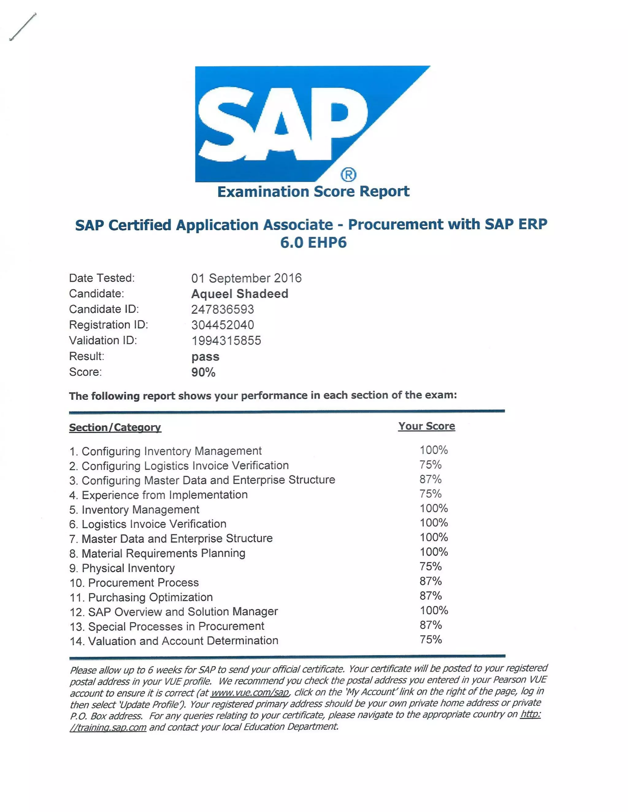 SAP Certification | PDF