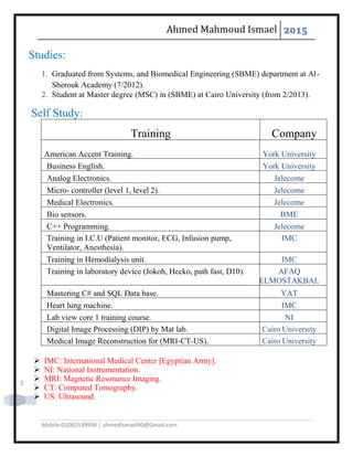 Ahmed Mahmoud Ismael c.v form Last one 1252015 | PDF