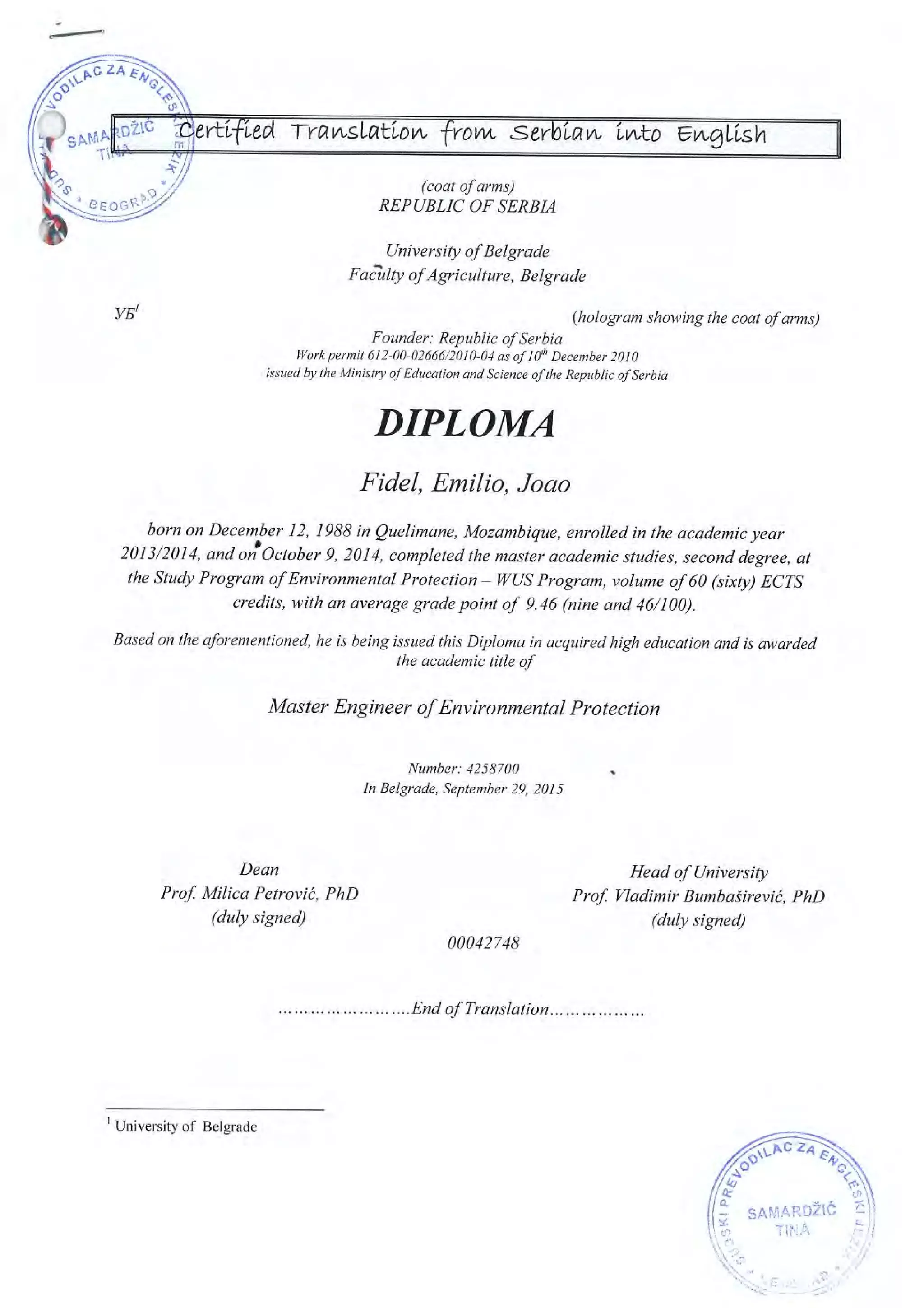 Master diploma and transcripts | PDF