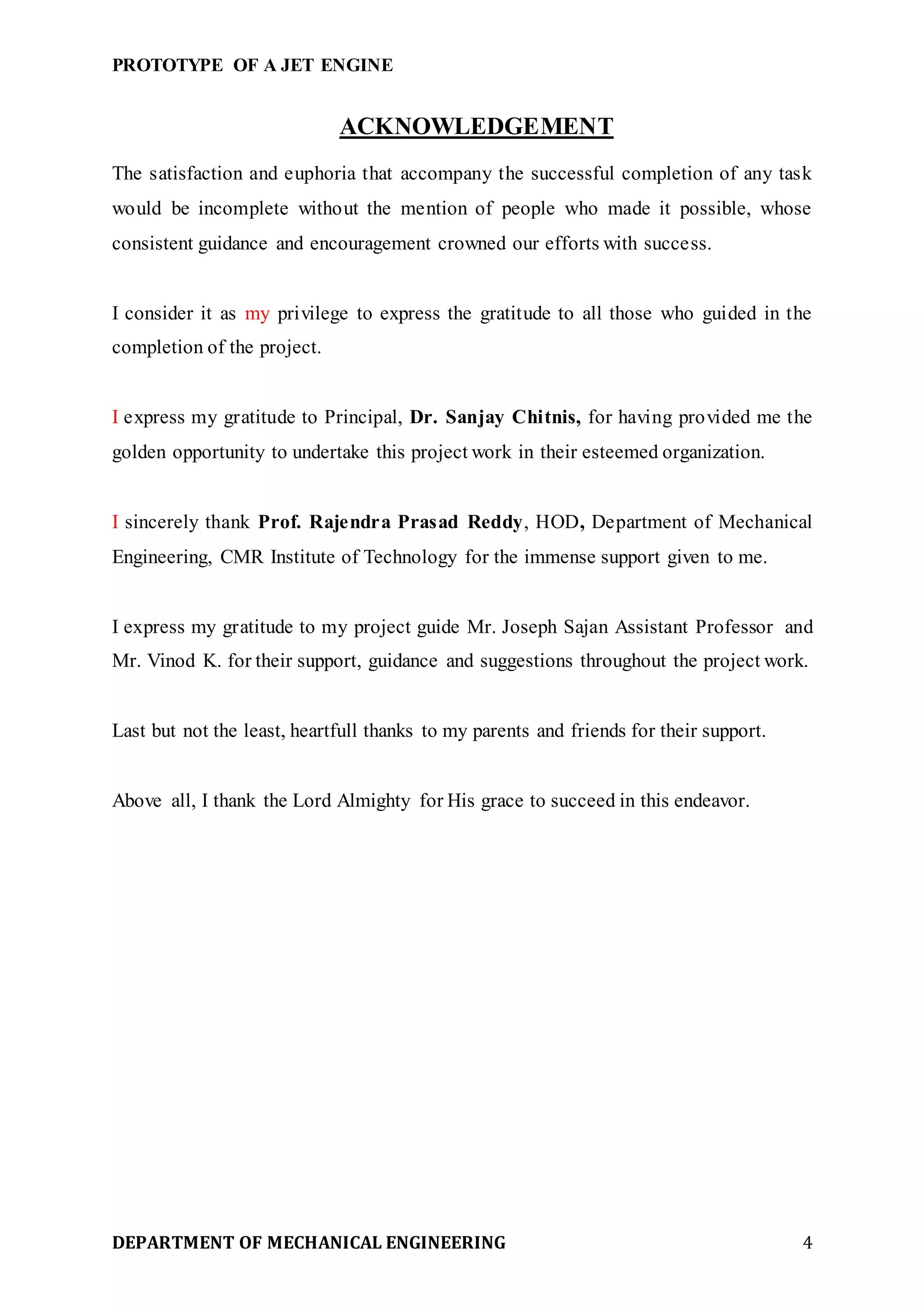 Model prototype of a jet engine | DOCX