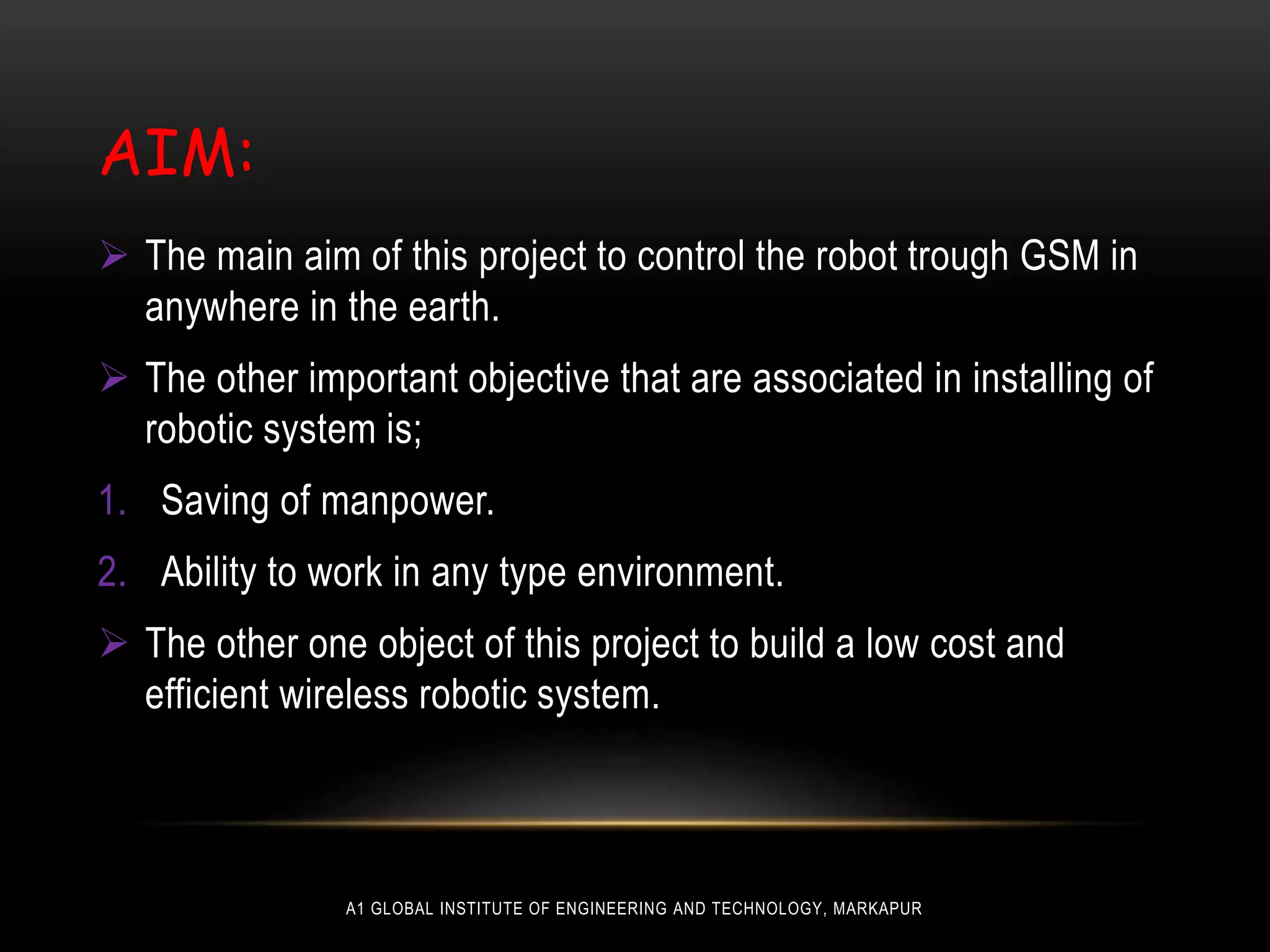 land rover robot control using GSM technology | PPT