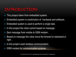 land rover robot control using GSM technology | PPT