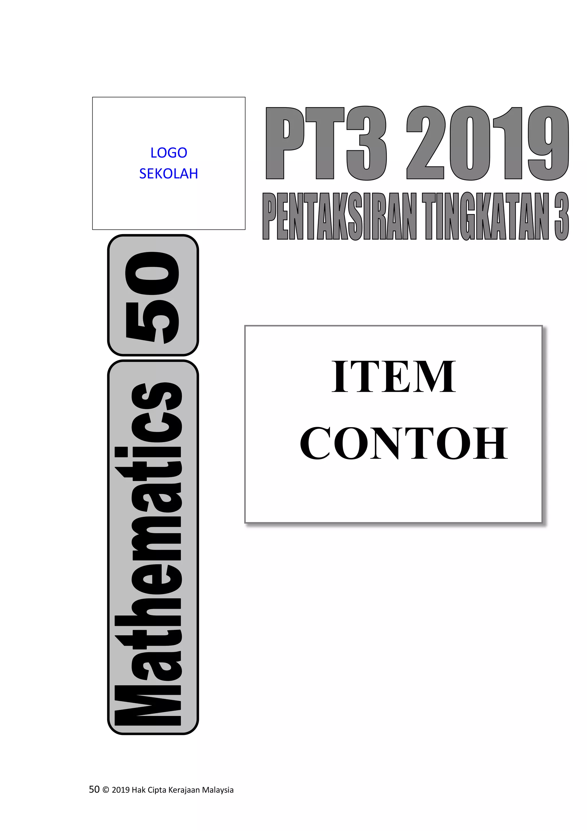 50 Item Contoh Matematik PT3 | PDF