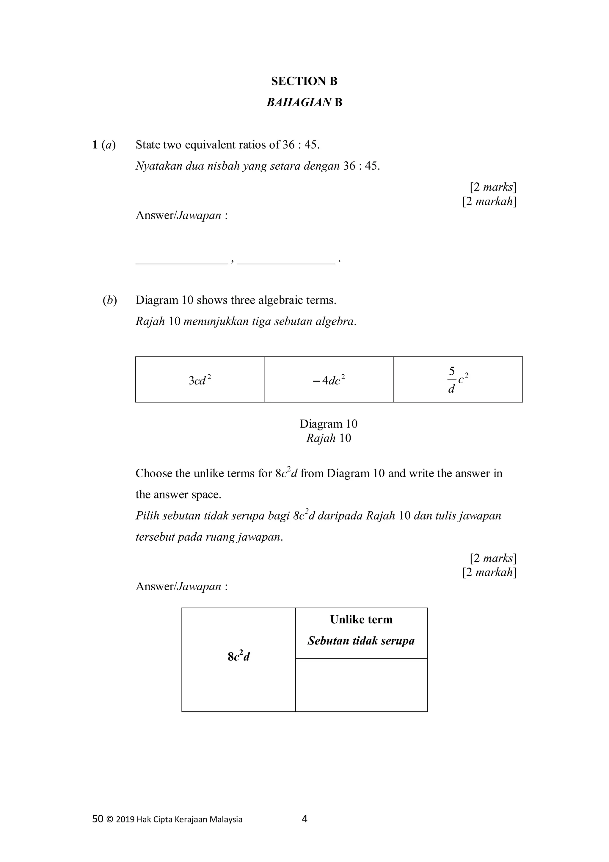 50 Item Contoh Matematik PT3 | PDF