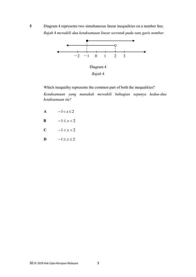 50 Item Contoh Matematik PT3 | PDF