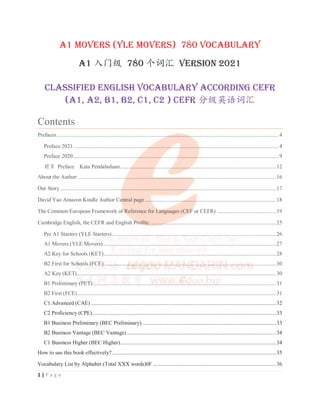 A1 movers 780 english vocaubulary according cefr v2021 sample | PDF
