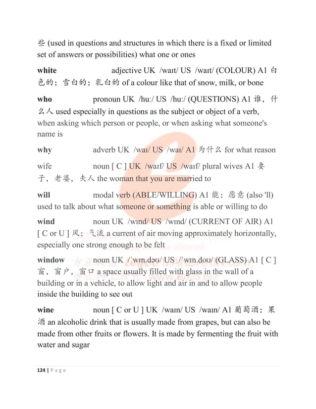 A1 movers 780 english vocaubulary according cefr v2021 sample | PDF