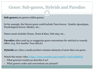 A1Y1 Media Studies Introduction to Genre | PPT