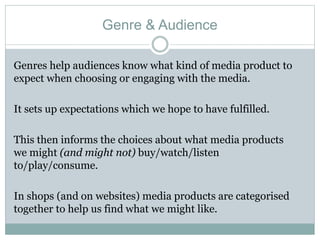 A1Y1 Media Studies Introduction to Genre | PPT