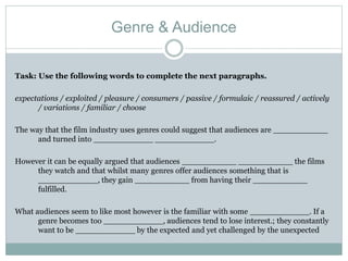 A1Y1 Media Studies Introduction to Genre | PPT