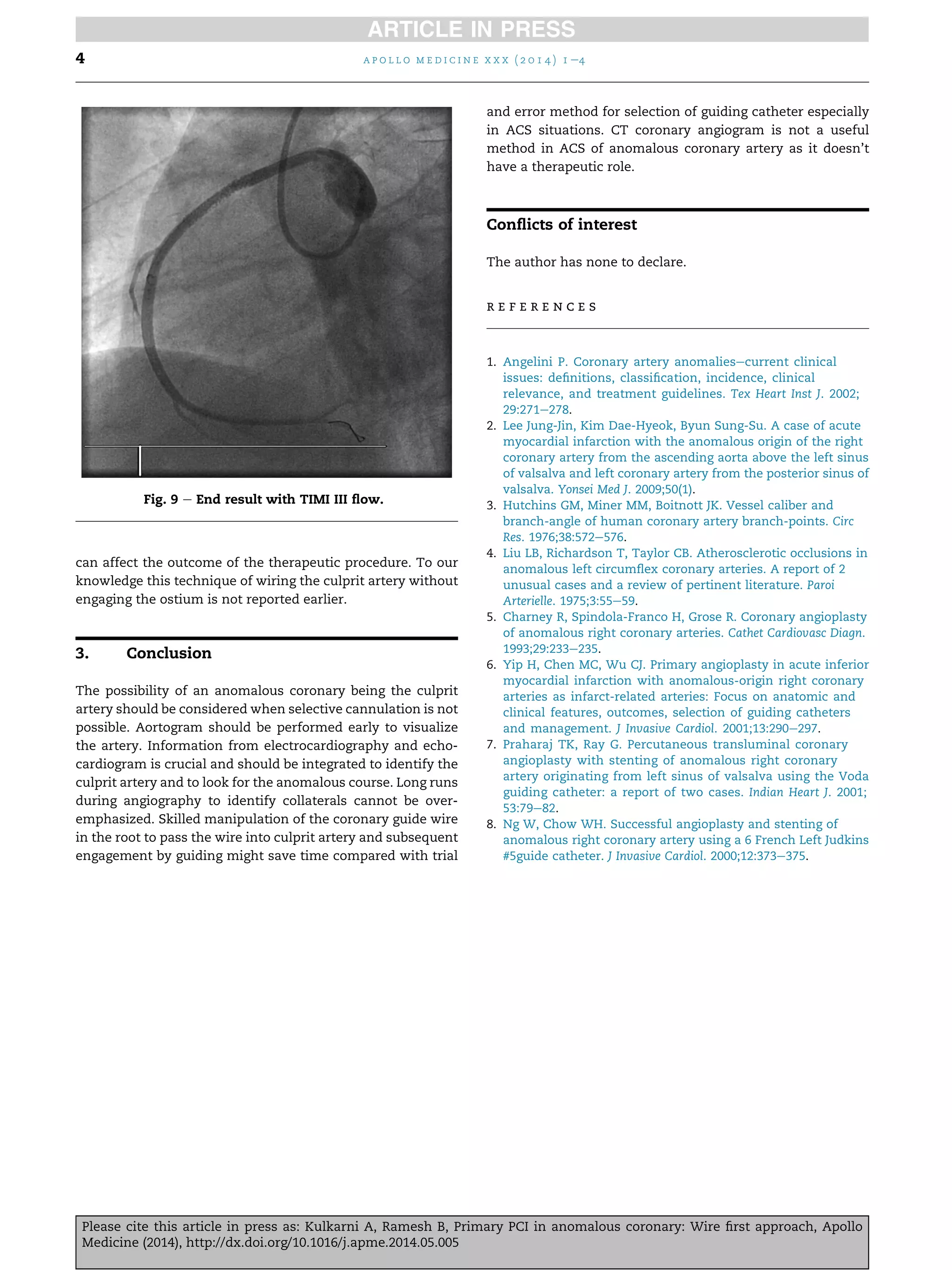 Primary PCI in anomalous coronary: Wire first approach | PDF