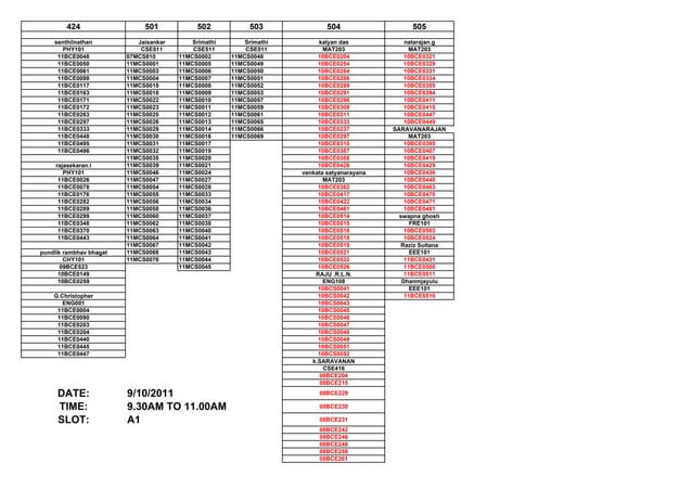 A1 seating plan 09_oct_9.30am-11am | PDF