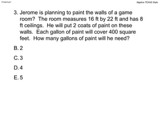 Algebra 1 Warm-ups | PPT