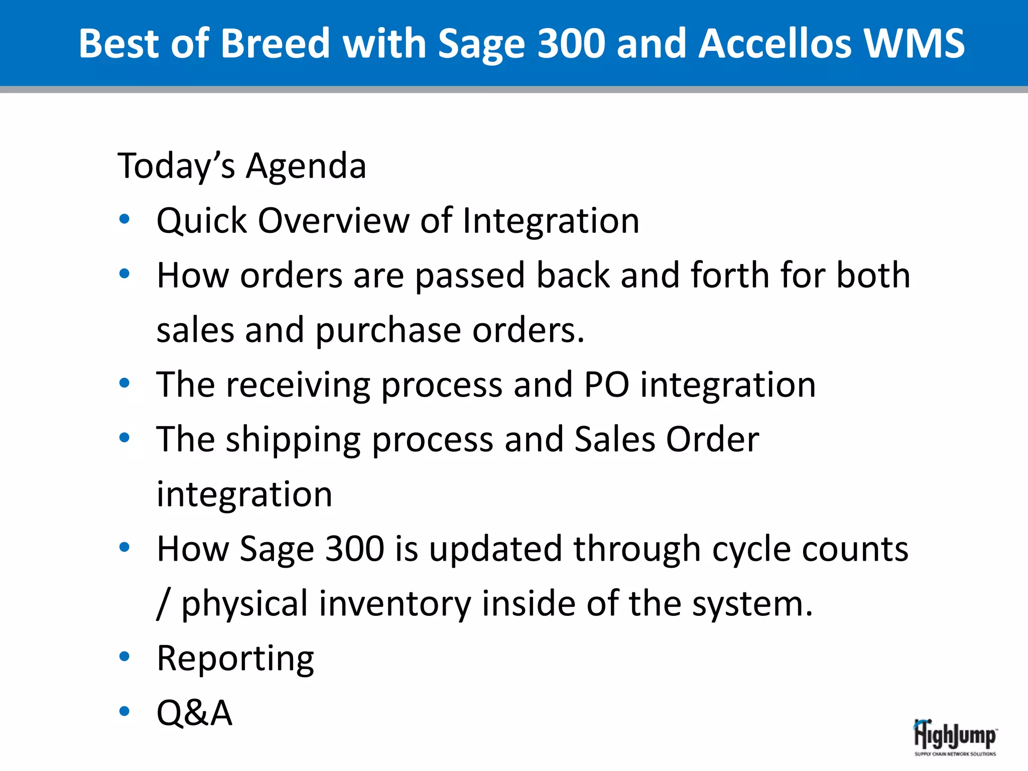 Deep Dive into Warehouse Management System (WMS) Integration to Sage ...