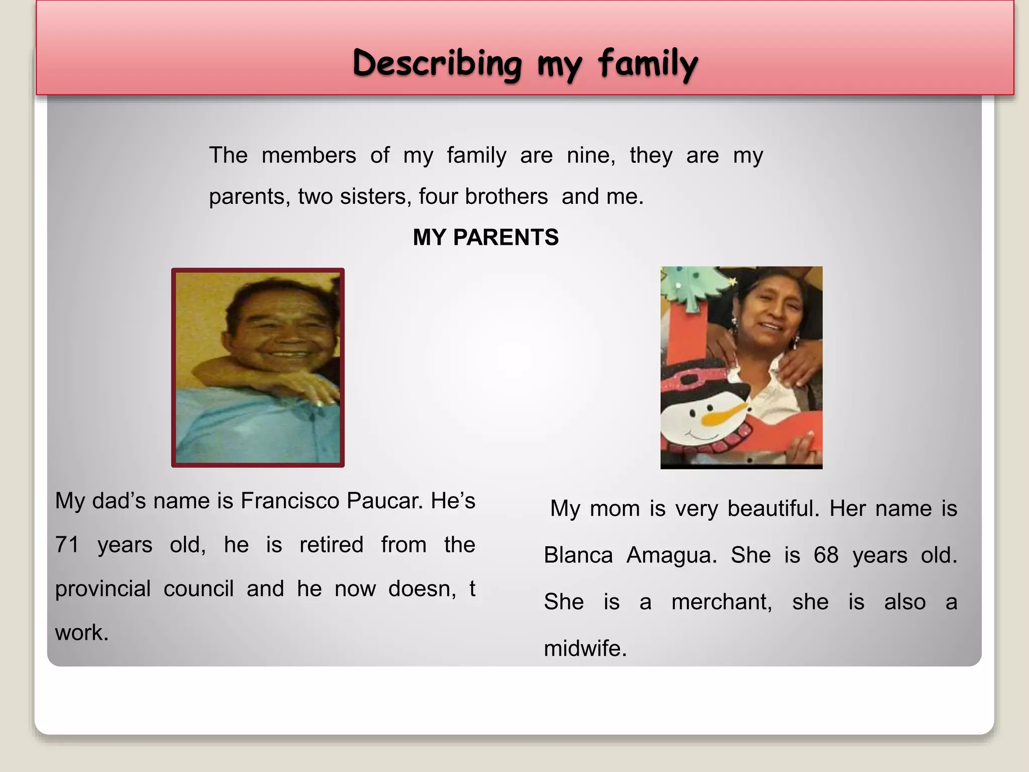Describing my family | PPT