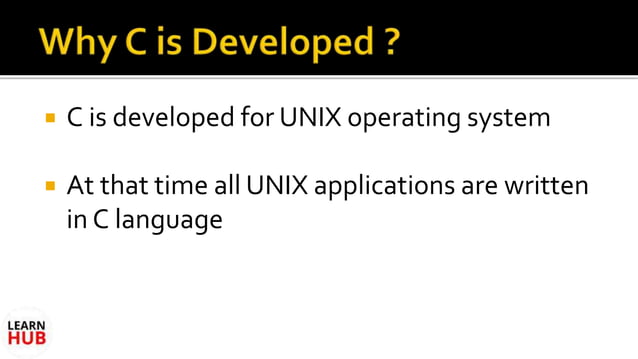 History Of C C Programming Language Cs8251 Sem 2 Ppt 