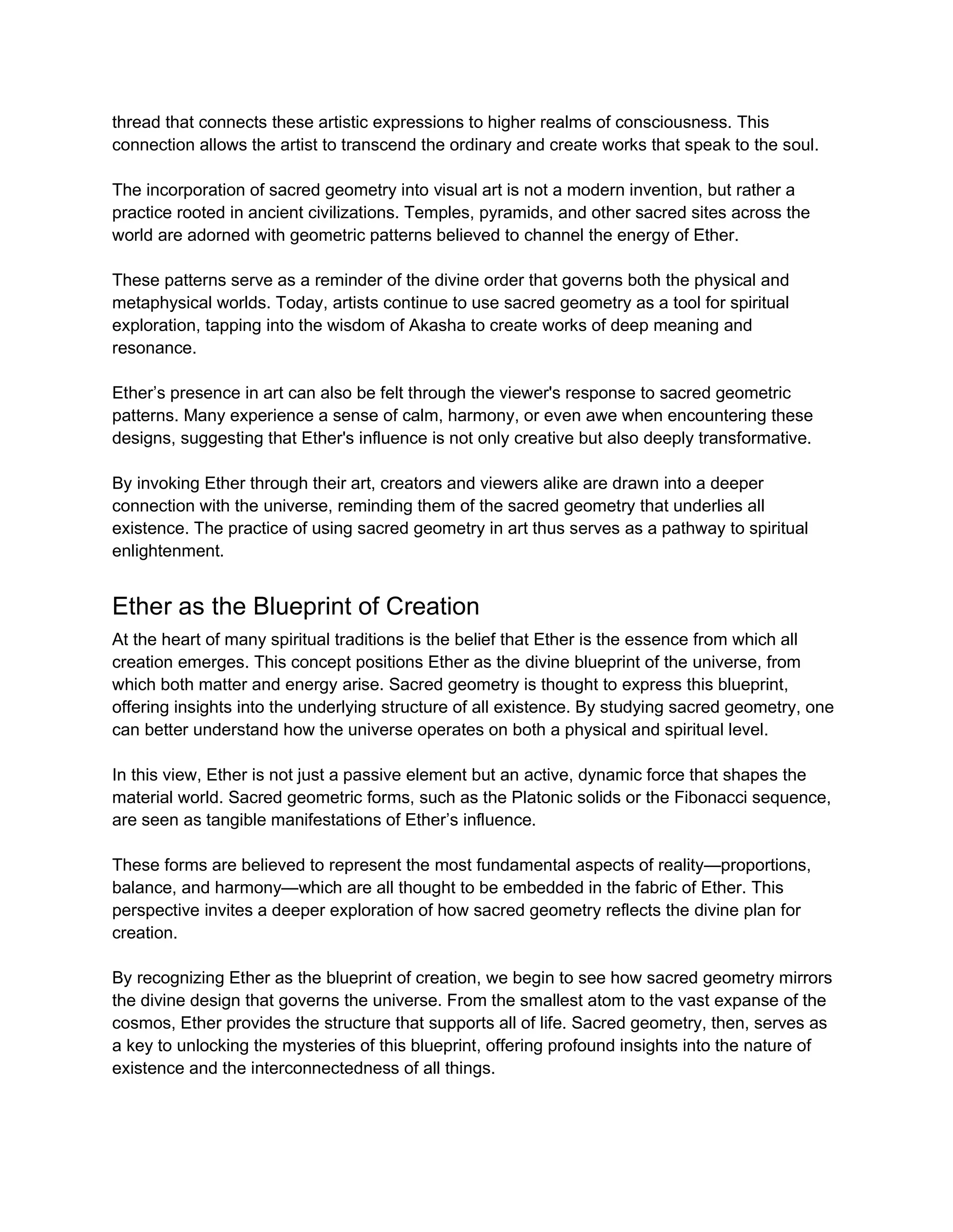 The Role of Akasha in Sacred Geometry and Art | PDF