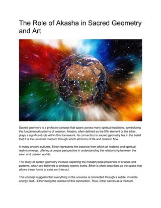 The Role of Akasha in Sacred Geometry and Art | PDF