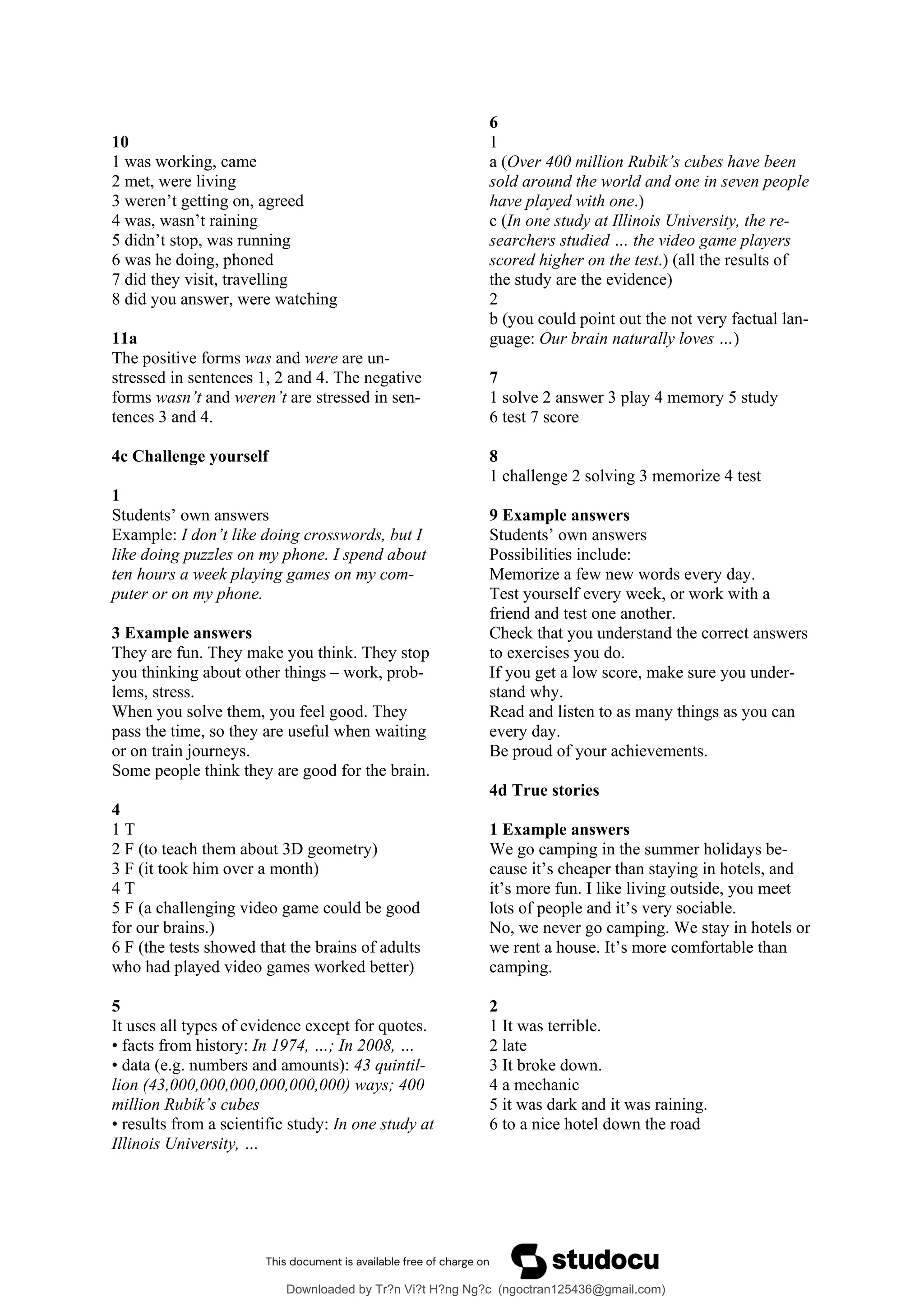 dap an sach tieng anh anh van life a2-b1 | PDF